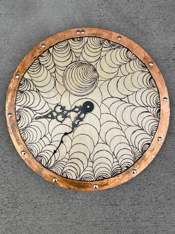 "Ambien" Wood Pyrography Clock – 90 Degree Brain